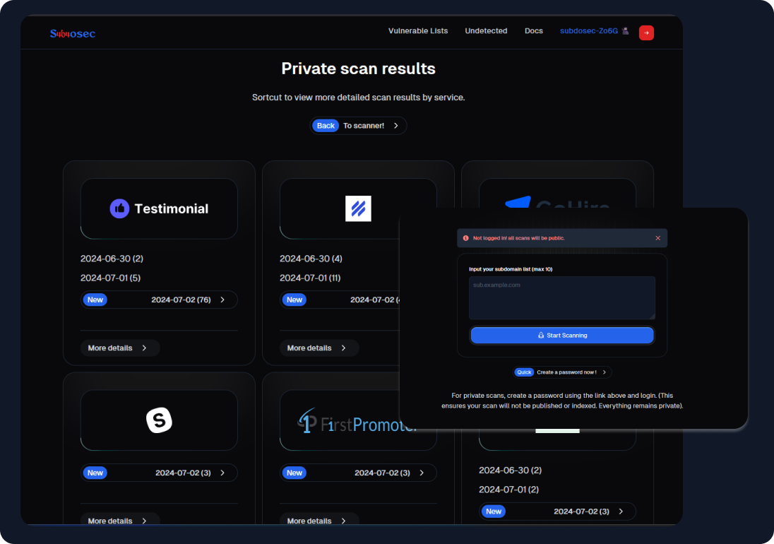 Subdosec - Subdomain takeover Monitor & Scanning